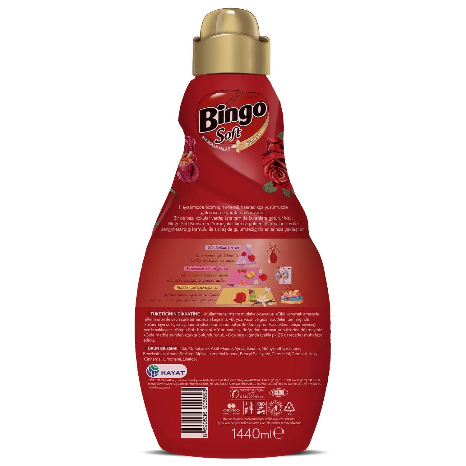 Bingo Soft Aşkla Gül Gül ve İris Konsantre Yumuşatıcı 1440 ML/60 Yıkama ...