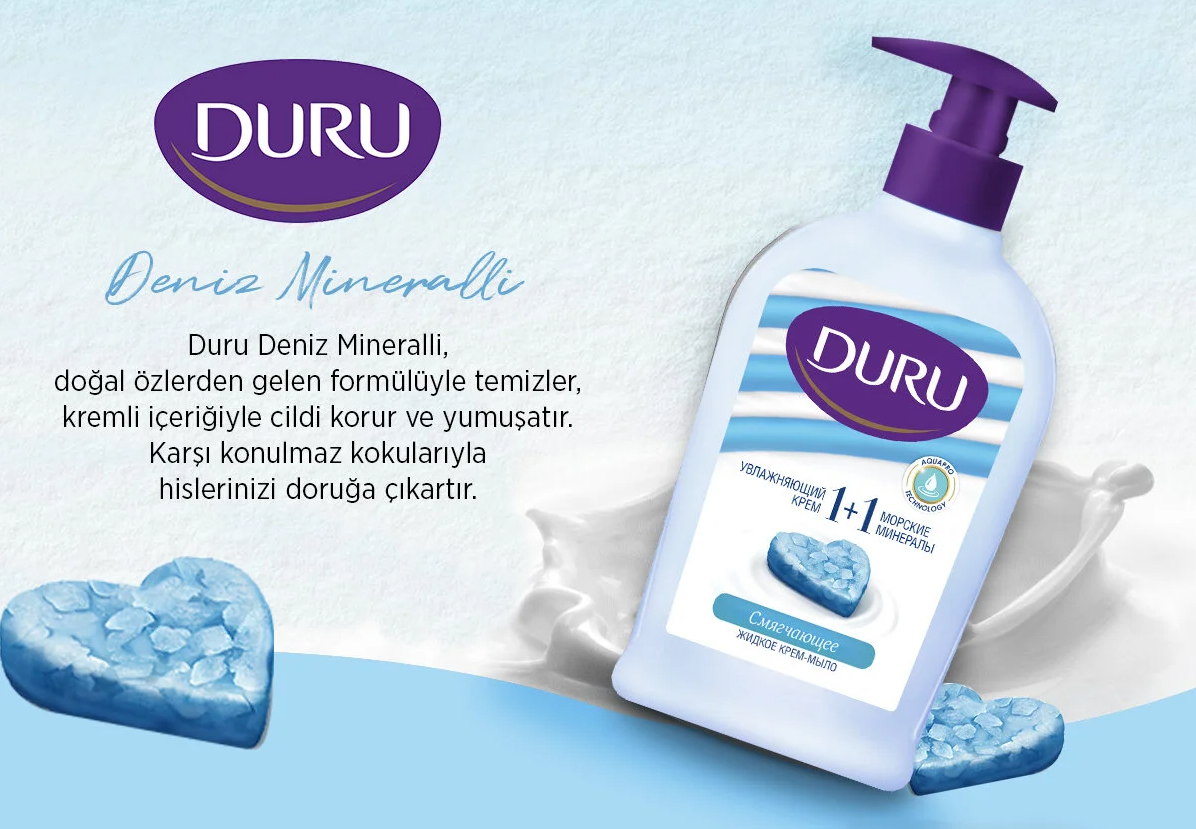 DURU DENİZ MİNERALLİ KREMLİ SIVI SABUN | 300 ML - Cildiniyenile.com