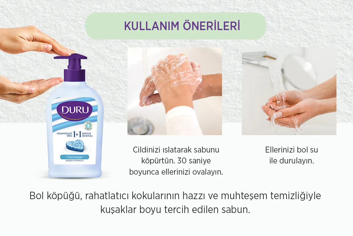 DURU DENİZ MİNERALLİ KREMLİ SIVI SABUN | 300 ML - Cildiniyenile.com