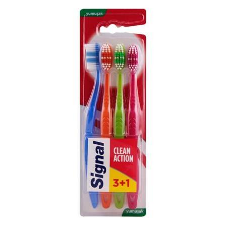 SİGNAL CLEAN ACTION YUMUŞAK/SOFT 3+1 DİŞ FIRÇASI - Cildiniyenile.com